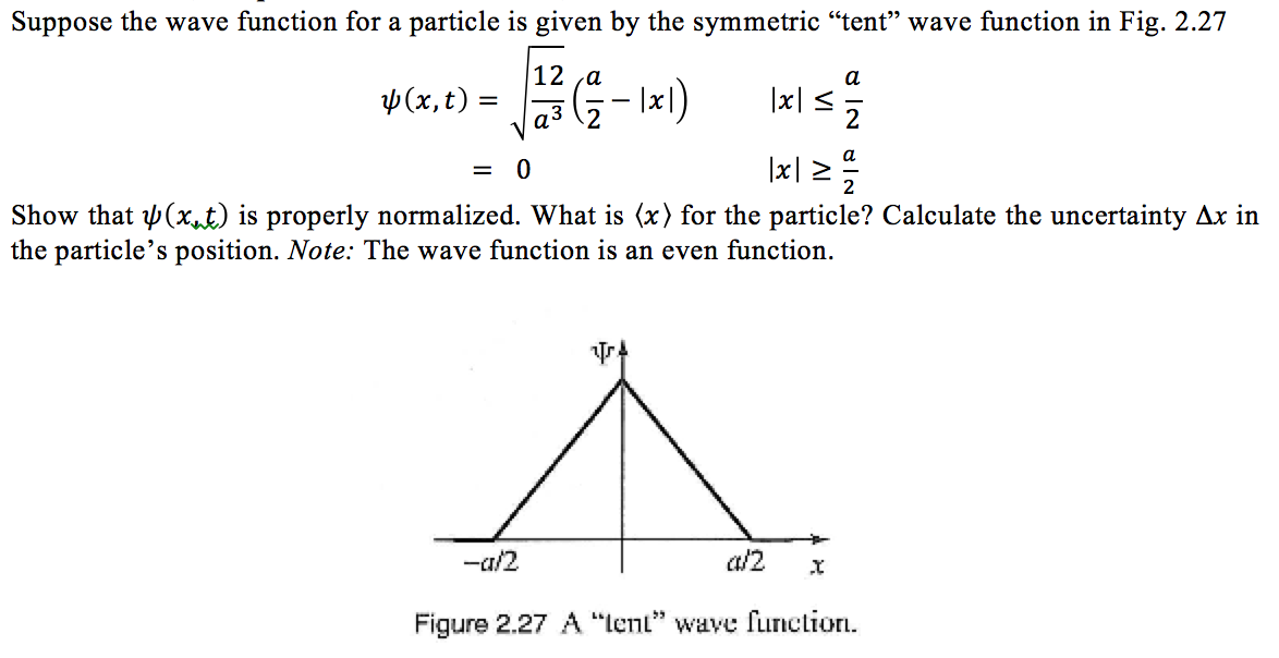 Solved Suppose the wave function for a particle is given by | Chegg.com