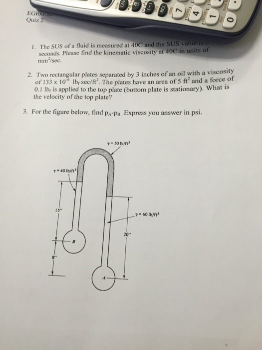 Solved The SUS of a fluid is measured at 40 C and the SUS | Chegg.com