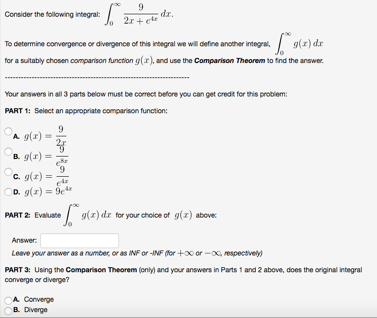 Solved Consider the following integral: integral_0^infinity | Chegg.com Solved Consider the following integral: integral_0^infinity | Chegg.com