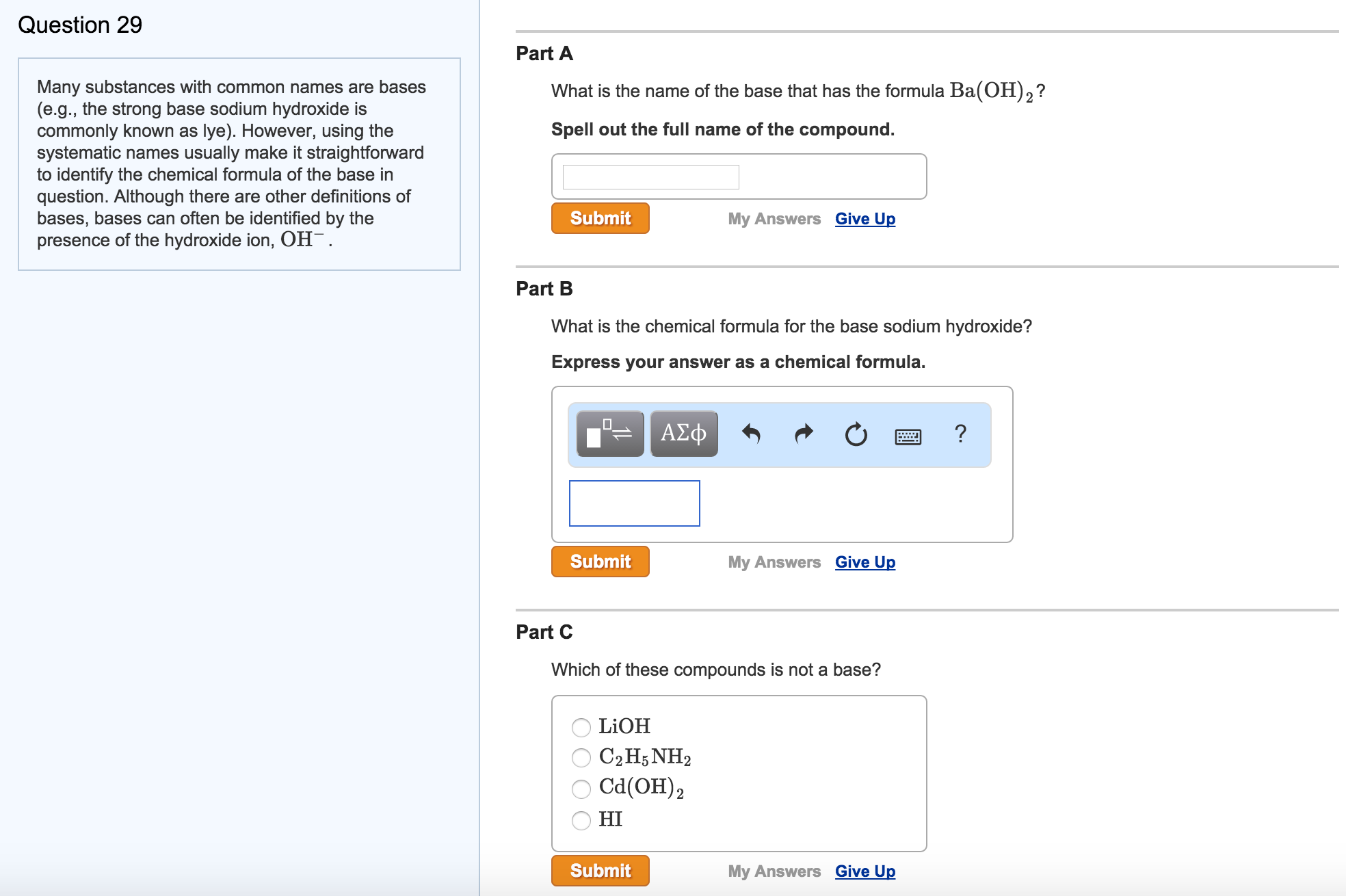Solved Many substances with common names are bases (e.g., | Chegg.com