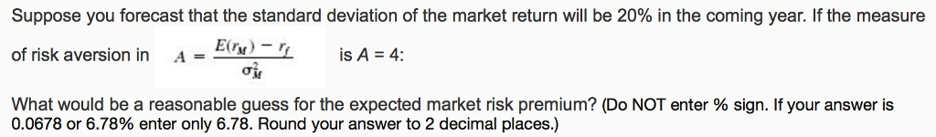 Solved Suppose you forecast that the standard deviation of | Chegg.com