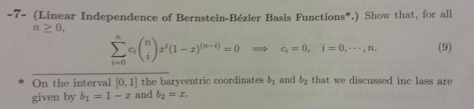 Solved In Other Words Show That The Bernstein Bezier 