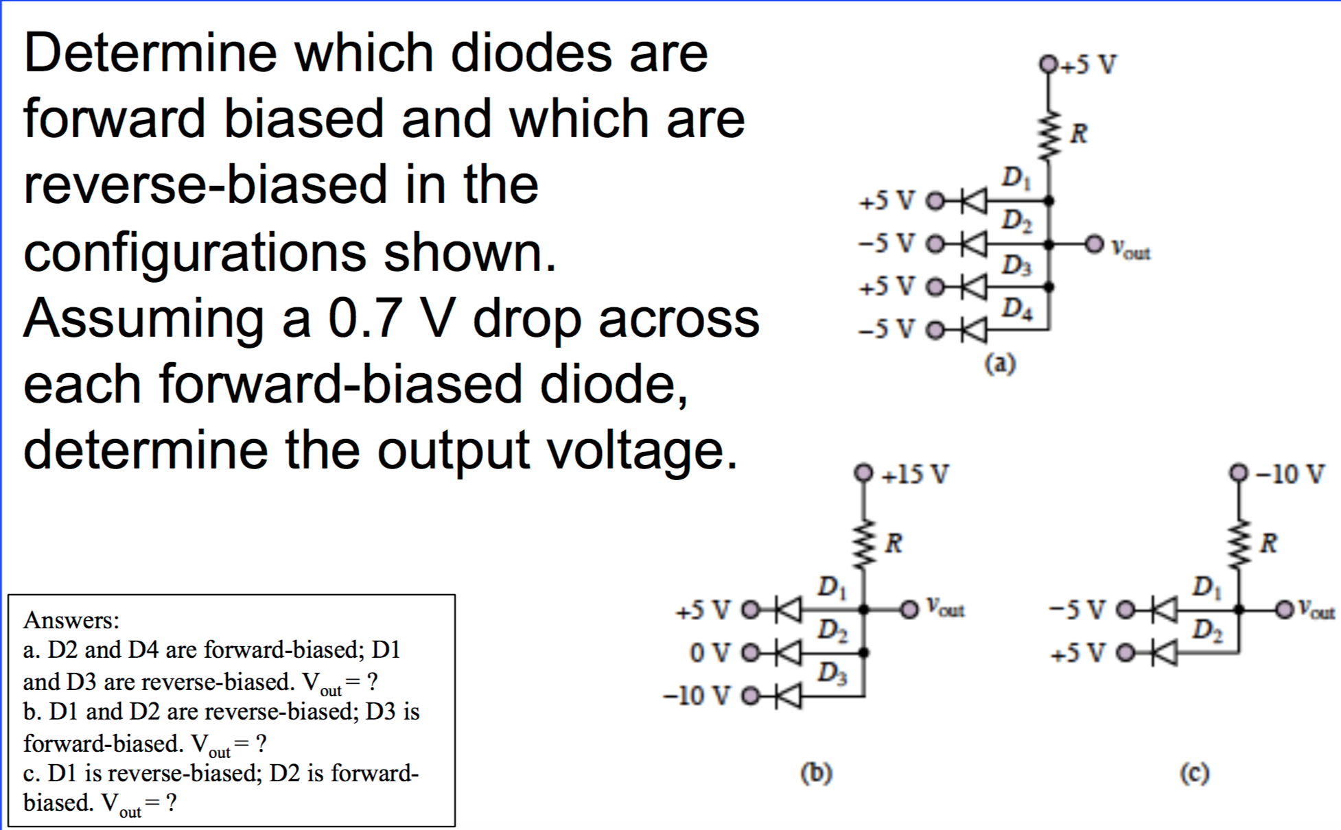 Solved Determine which diodes are forward biased and which | Chegg.com