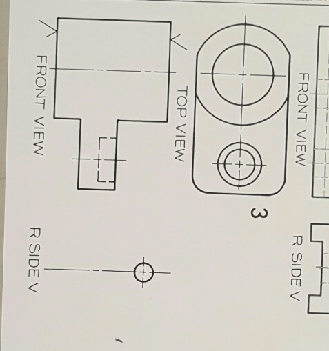 Solved TOP VIEW FRONT VIEW COMPLETE THE PAR AND DRAW THE | Chegg.com