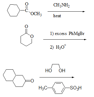 Solved CH3NH2 OCH3heat 1) excess PhMgBr 2) H30 ?? ?? ???- | Chegg.com