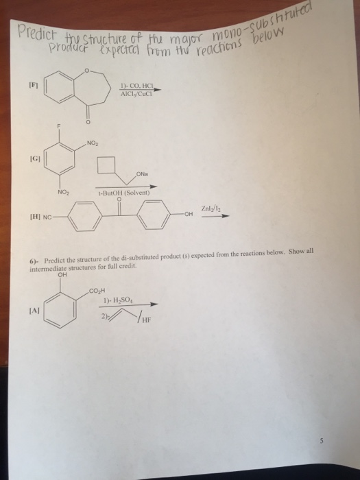 Solved Predict The Structure Of The Major Mono Substituted