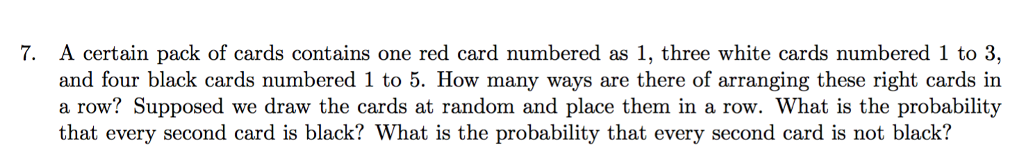 Solved 7. A certain pack of cards contains one red card | Chegg.com