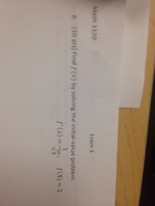 Solved Find f(x) by solving the initial-value problem. f'(x) | Chegg.com