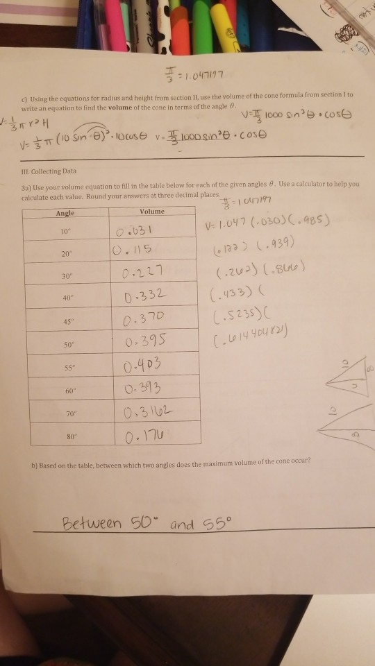 Given a cone split in the middle creating 2 right | Chegg.com