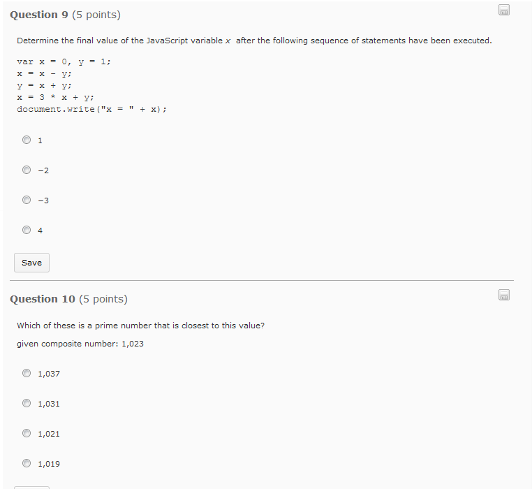 Solved Determine the final value of the JavaScript variable | Chegg.com