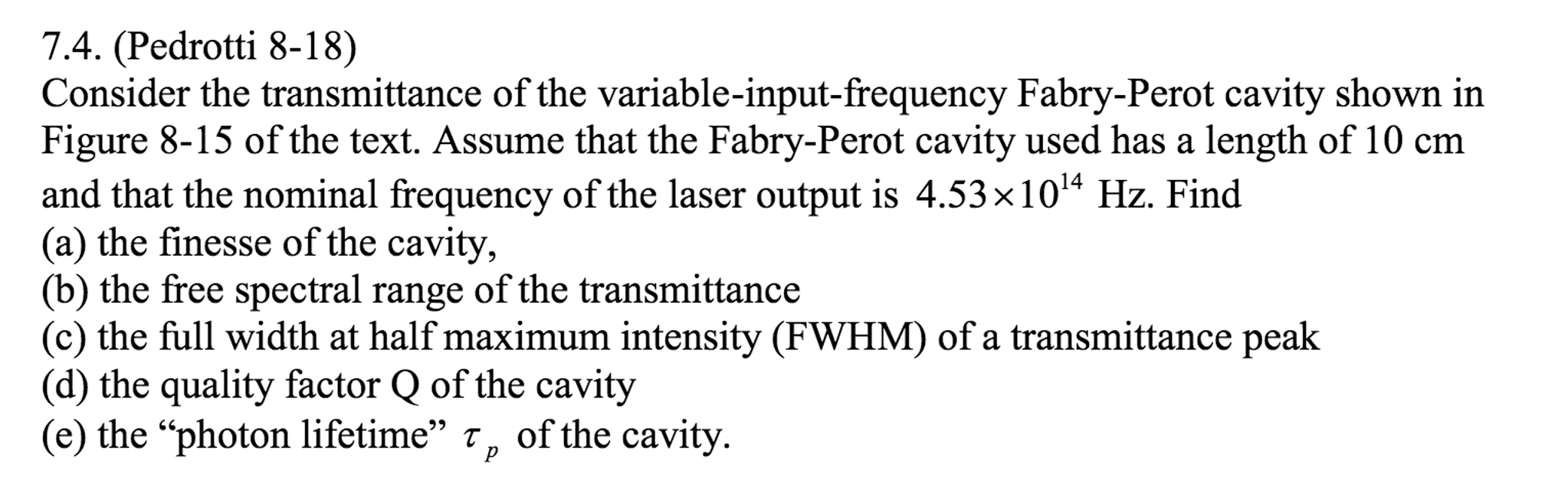 Consider the transmittance of the | Chegg.com
