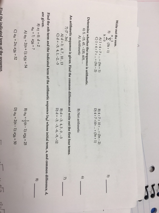 Solved Write out the sum. sigma^n - 1_k = 0 (3k + 1) 1+ 4 | Chegg.com