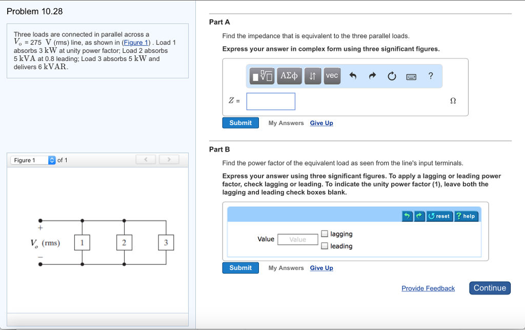 Solved Three loads are connected in parallel across a V_0 = | Chegg.com