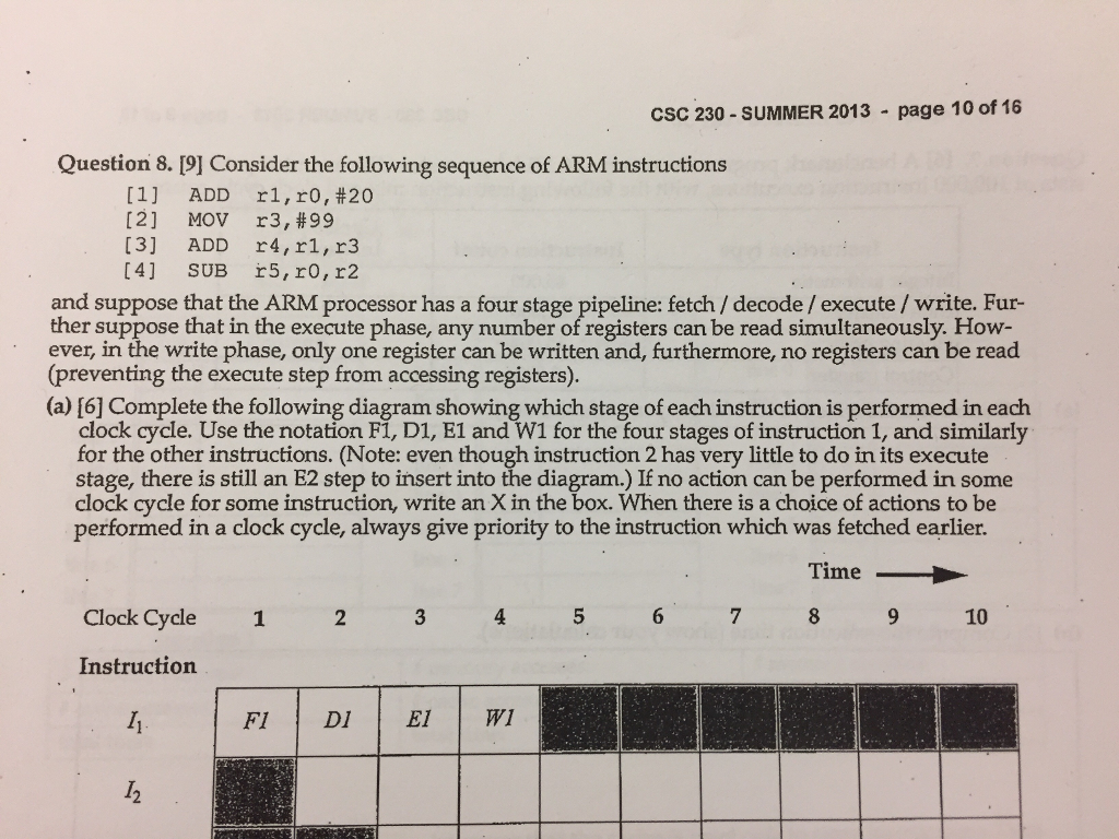 Solved csc 230 - SUMMER 2013 page 10 of 16 Question 8. [9] | Chegg.com