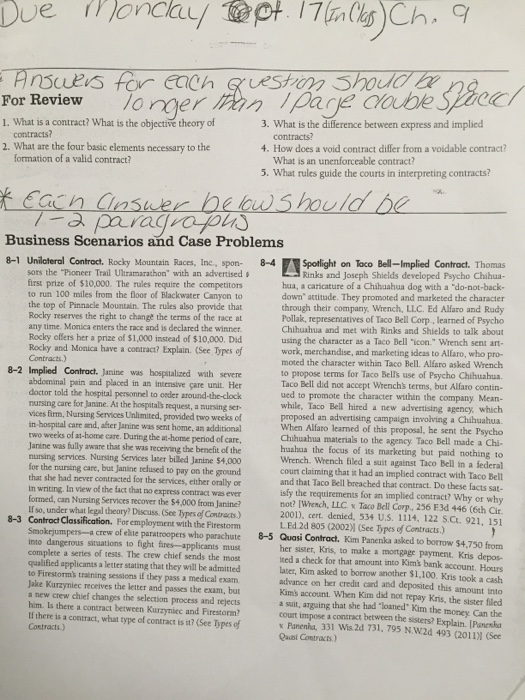 What is a contract? What is the objective theory of | Chegg.com