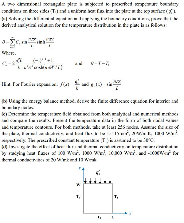 Solved A two dimensional rectangular plate is subjected to | Chegg.com