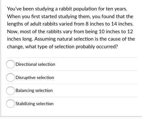 Solved You've been studying a rabbit population for ten | Chegg.com