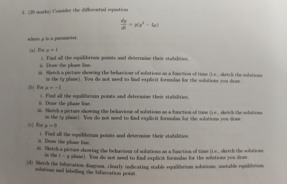Solved 3. (20 marks) Consider the differential equation y = | Chegg.com Solved 3. (20 marks) Consider the differential equation y = | Chegg.com