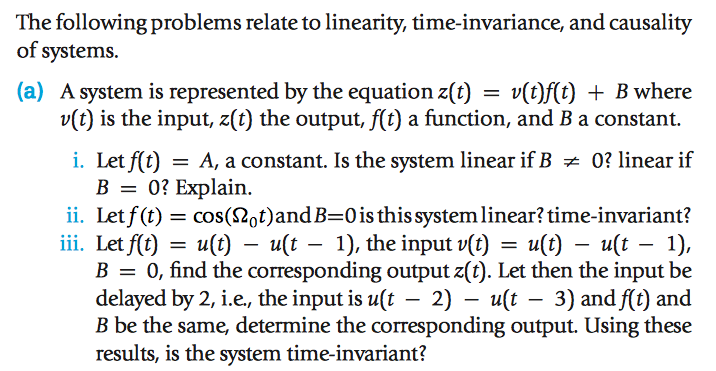 Solved The following problems relate to linearity, | Chegg.com