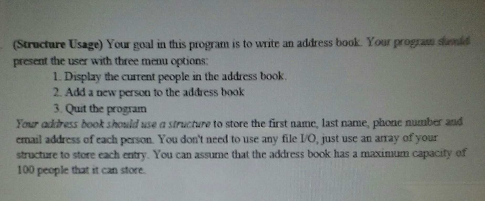 Solved (Structure Usage) Your goal in this program is to | Chegg.com