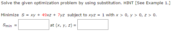 Solved Solve The Given Optimization Problem By Using