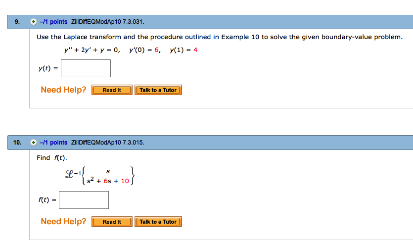 Solved Use the Laplace transform and the procedure outlined | Chegg.com
