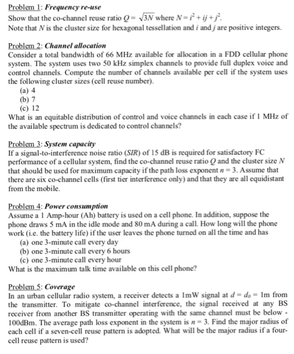 Show that the co-channel reuse ratio Q = squareroot | Chegg.com
