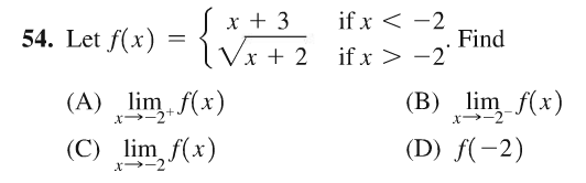 Solved + 2 ifx > (A) lim. Jx) B) lim fx | Chegg.com