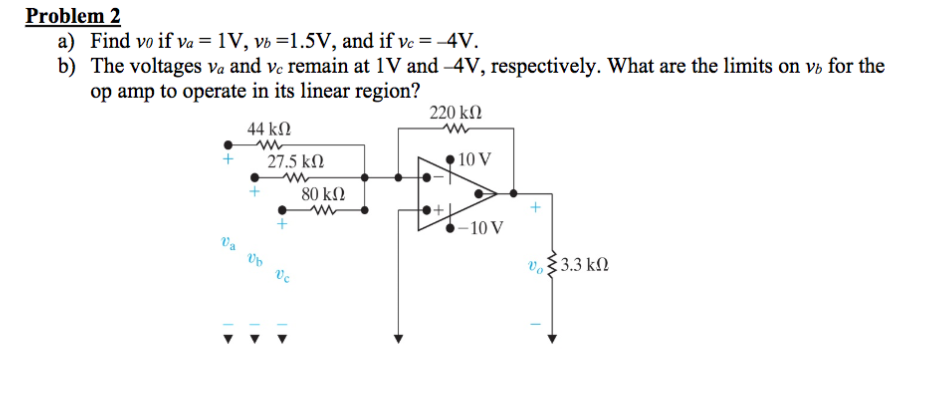 Solved Find v_0 if v_a = 1V, v_b =1.5V, and if v_c = -4V. | Chegg.com