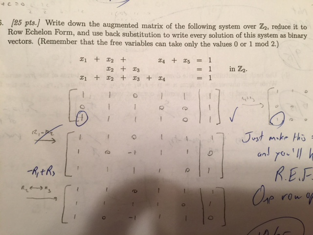 Solved |25 pts.| Write down the augmented matrix of the | Chegg.com