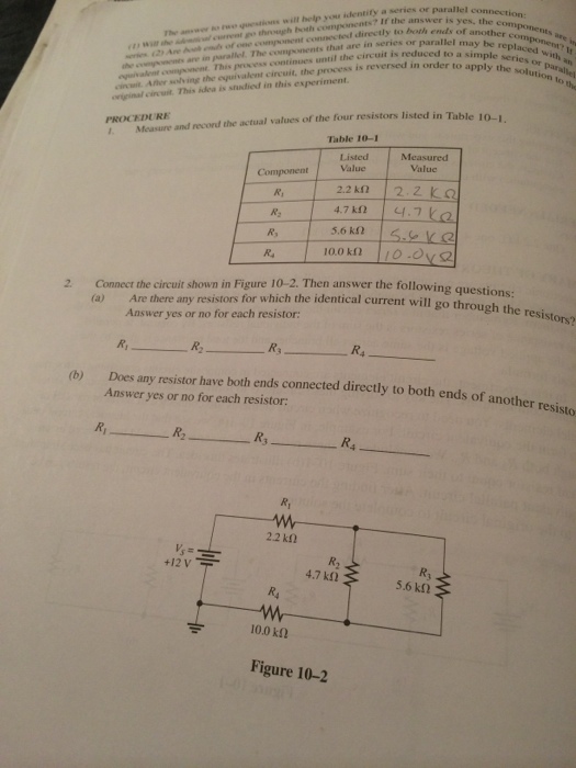 Solved Measure and record the actual values of the four | Chegg.com