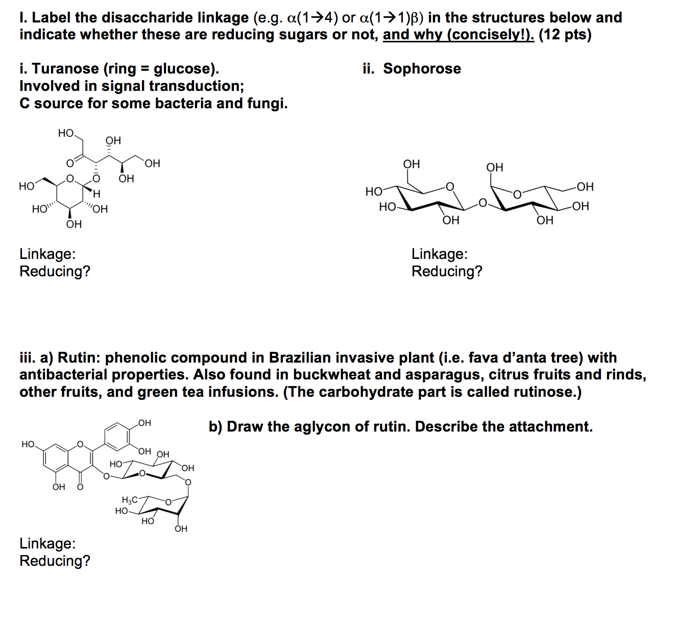Solved Label the disaccharide linkage (e.g. alpha(1 | Chegg.com