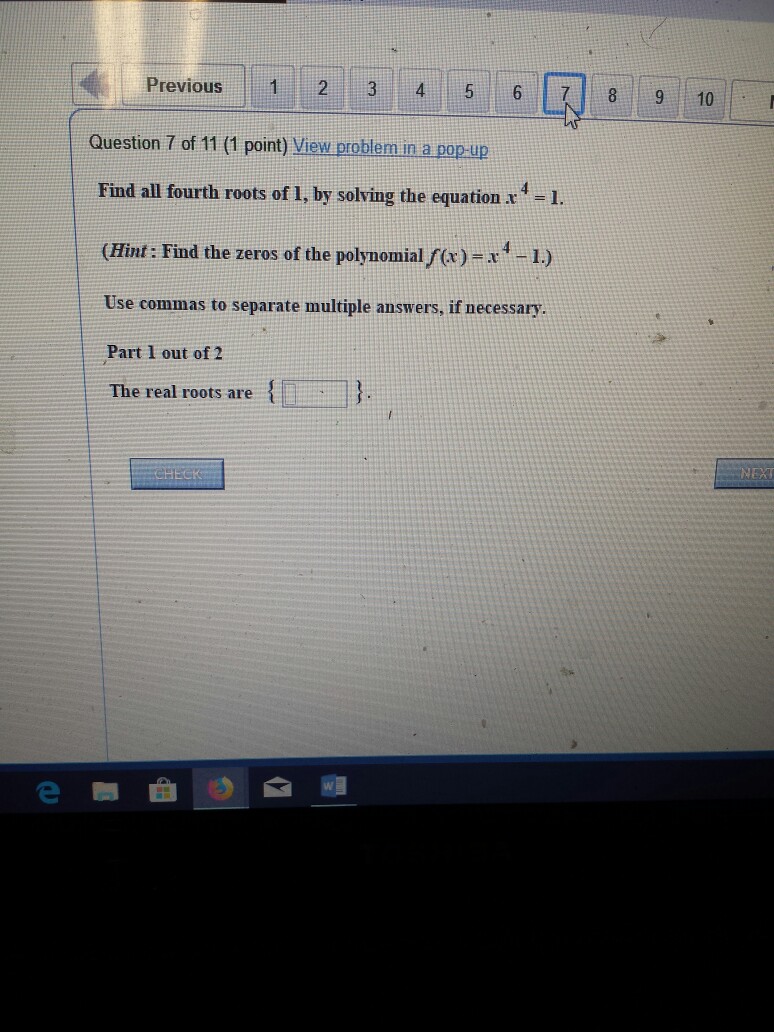 Solved uestion 8 of 11 (1 point) View problem in a pop-up A | Chegg.com