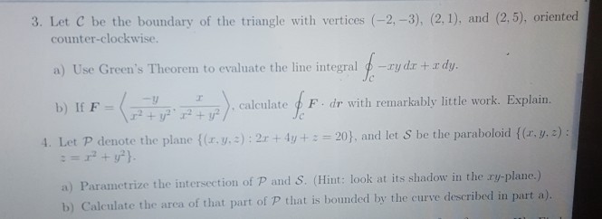 Solved 3. Let C be the boundary of the triangle with | Chegg.com