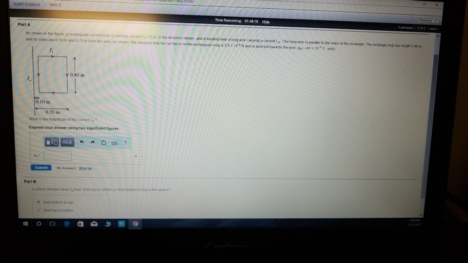 Solved As shown in the figure, a rectangular current loop is | Chegg.com