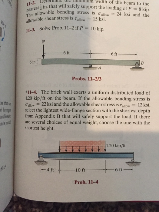 Solved Determine the minimum width of the beam to the | Chegg.com