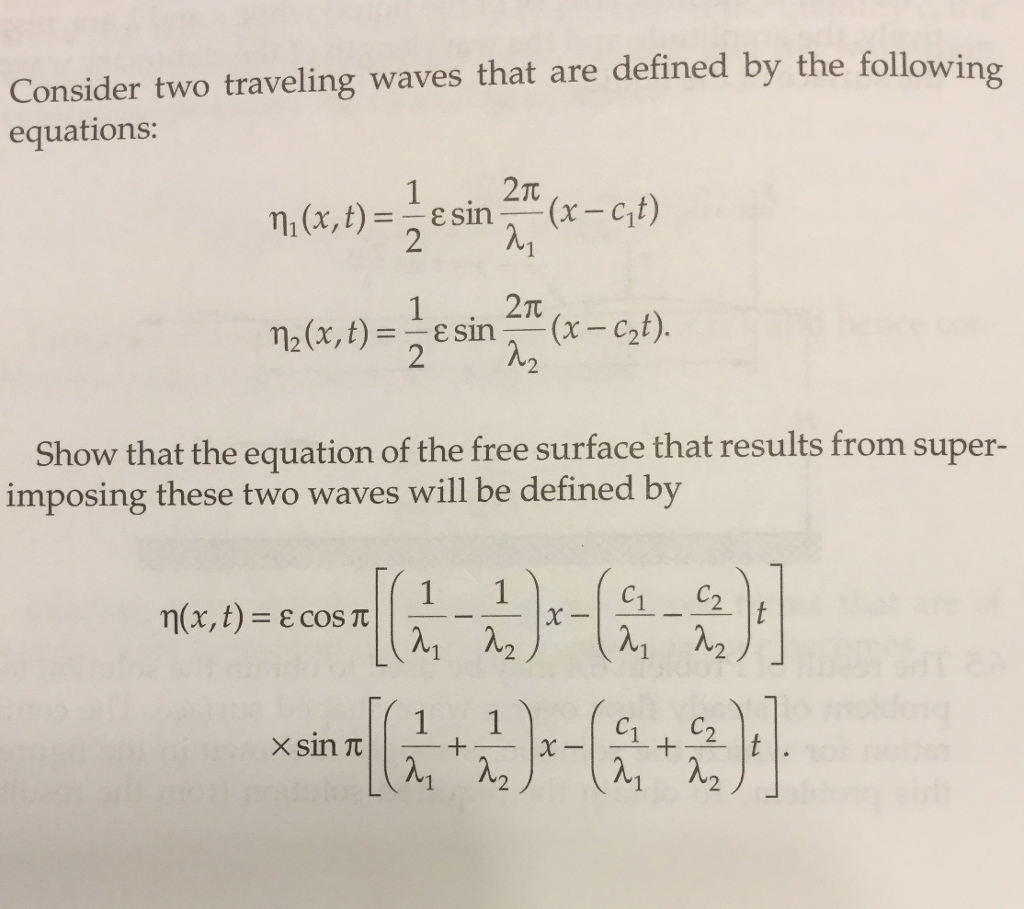 Consider two traveling waves that are defined show | Chegg.com