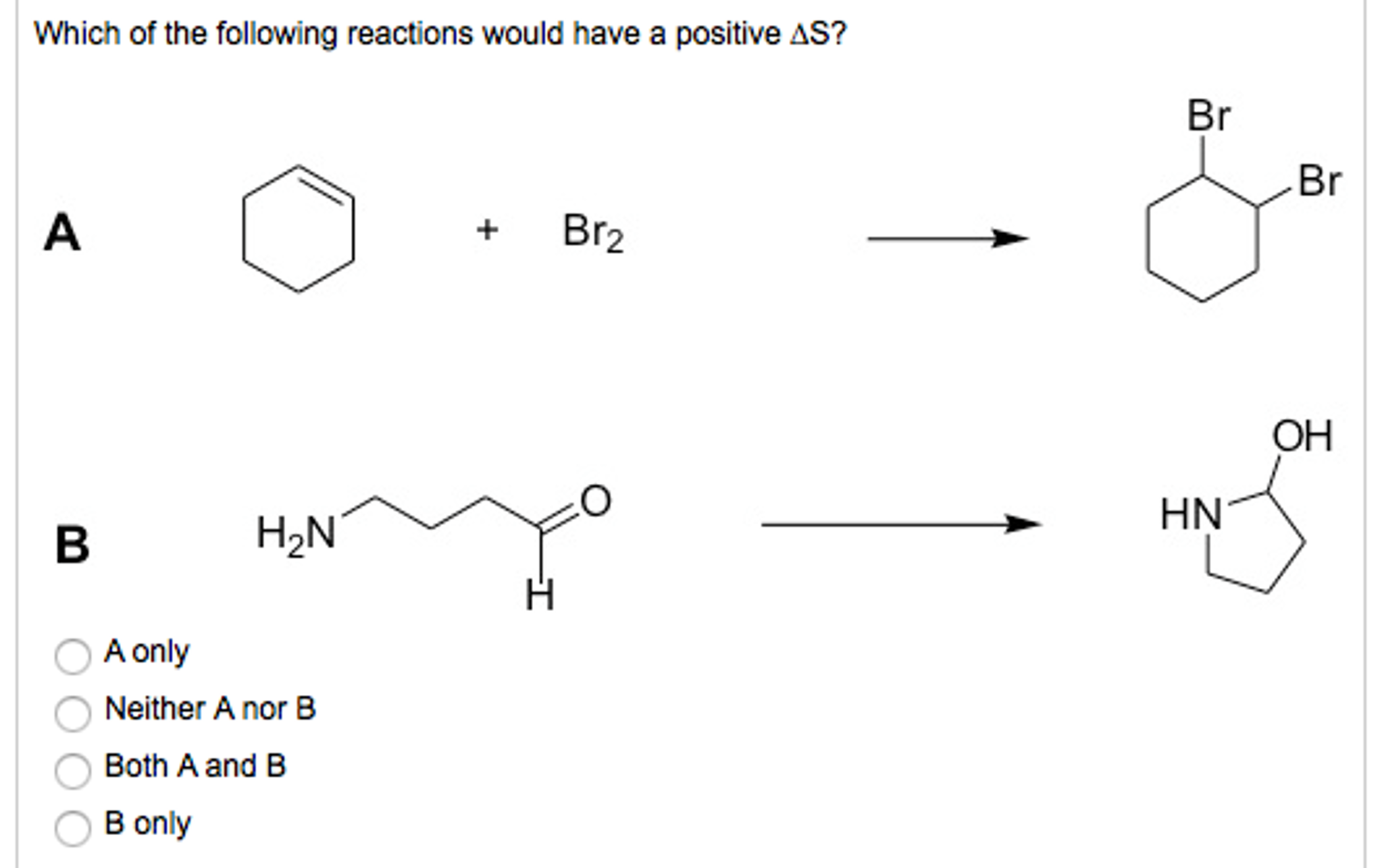 Solved Which of the following reactions would have a | Chegg.com
