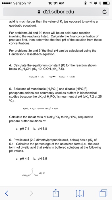 Solved For problems 3d and 3f, there will be an acid-base | Chegg.com