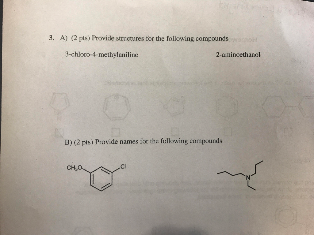 Solved A) Provide structures for the following compounds | Chegg.com