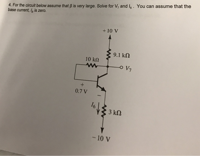 Solved For the circuit below assume that beta is very large. | Chegg.com