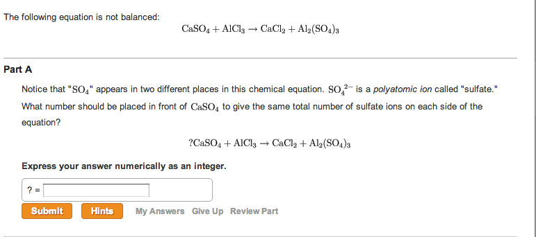 Solved The following equation is not balanced: CaSO4 + | Chegg.com