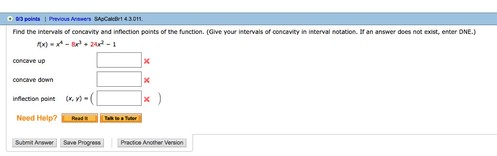 Solved Find the intervals of concavity and inflection points | Chegg.com