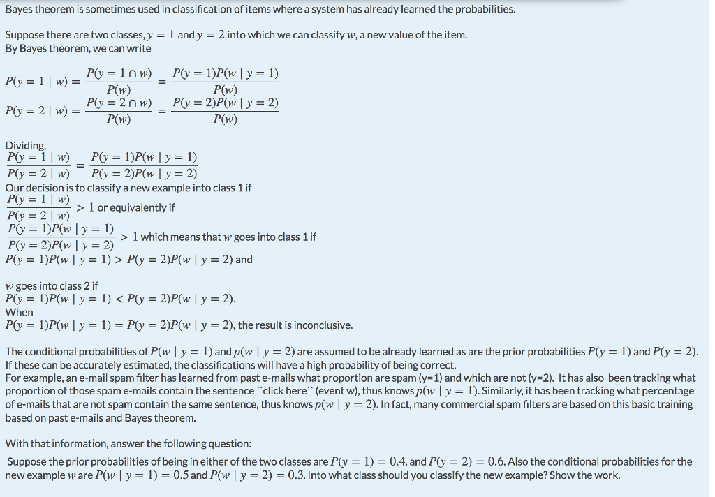 Solved a. class 1 b. class 2 c. it is inconclusive d. both | Chegg.com