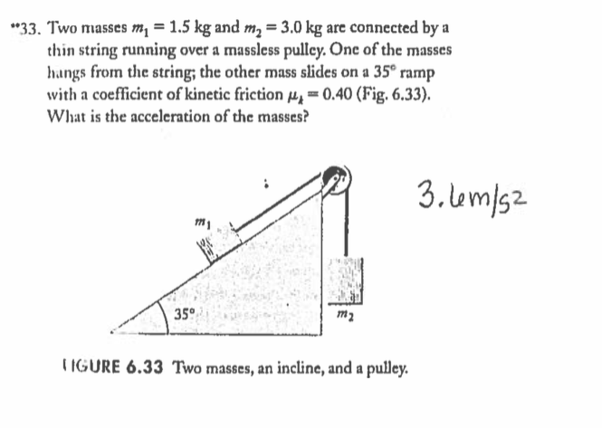 Solved Two masses m_1 = 1.5 kg and m_2 = 3.0 kg are | Chegg.com
