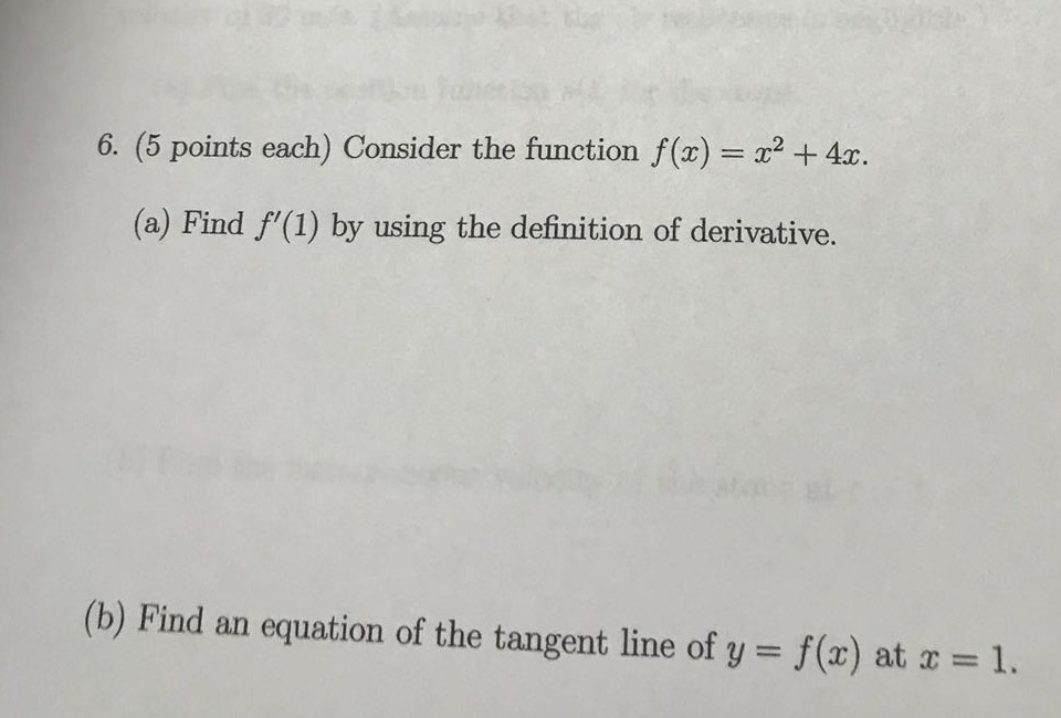Solved 6. (5 points each) Consider the function f(x) = x2 + | Chegg.com