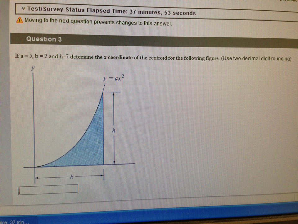 Solved If a=5 b=2 and h=7 determine the x coordinate of | Chegg.com