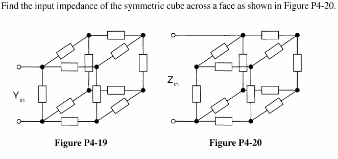 Solved Find the input impedance of the symmetric cube across | Chegg.com