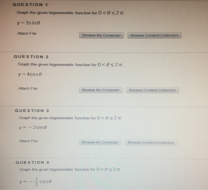 Solved Graph the given trigonometric function for 0