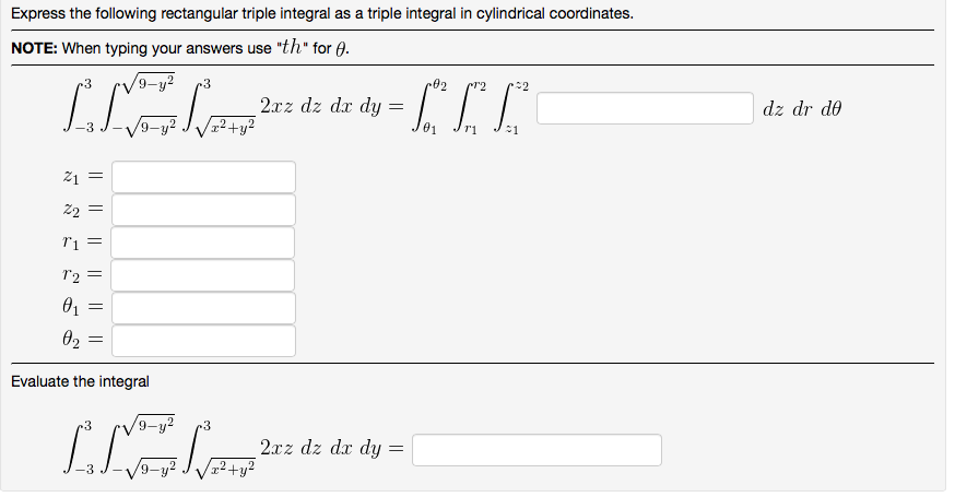 Solved Express the following rectangular triple integral as | Chegg.com